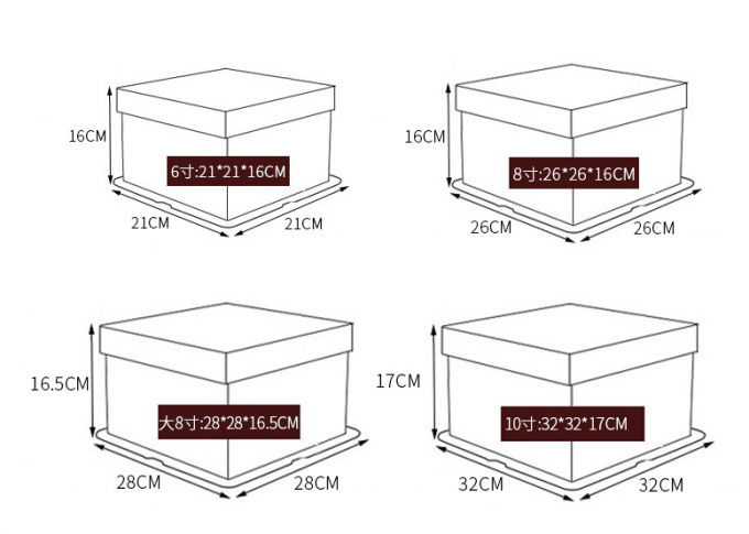 Custom Logo Recyclable Paper Birthday Cake Box CMYK Color Printing