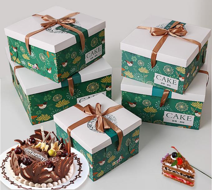 Custom Logo Recyclable Paper Birthday Cake Box CMYK Color Printing