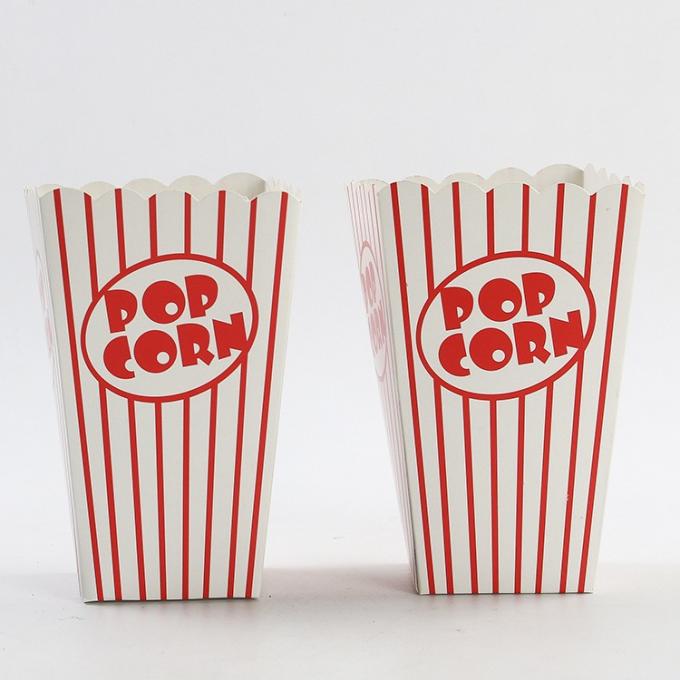 Disposable Personalized Popcorn Bucket , Custom Printed Paper Popcorn ...