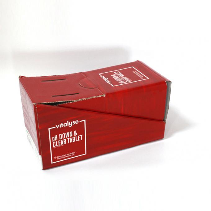 Custom Printed Corrugated Foldable Packaging Box Rectangular red ...